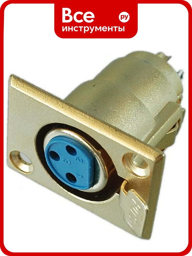 Разъем XLR 3P гнездо Pro Legend металл на корпус, Gold, PL2193