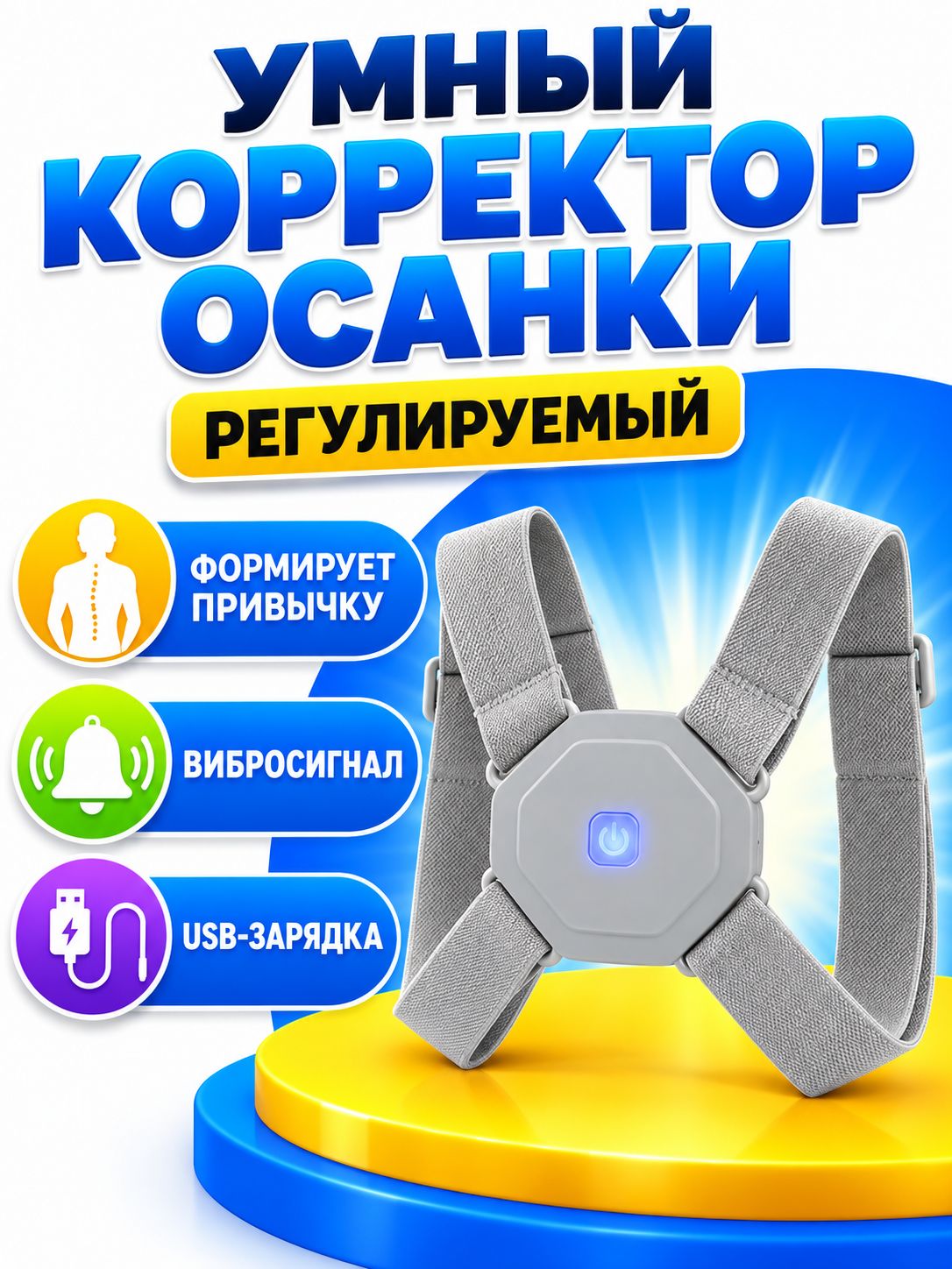 Корректор осанки для спины и плеч, регулируемый корсет для взрослых и подростков