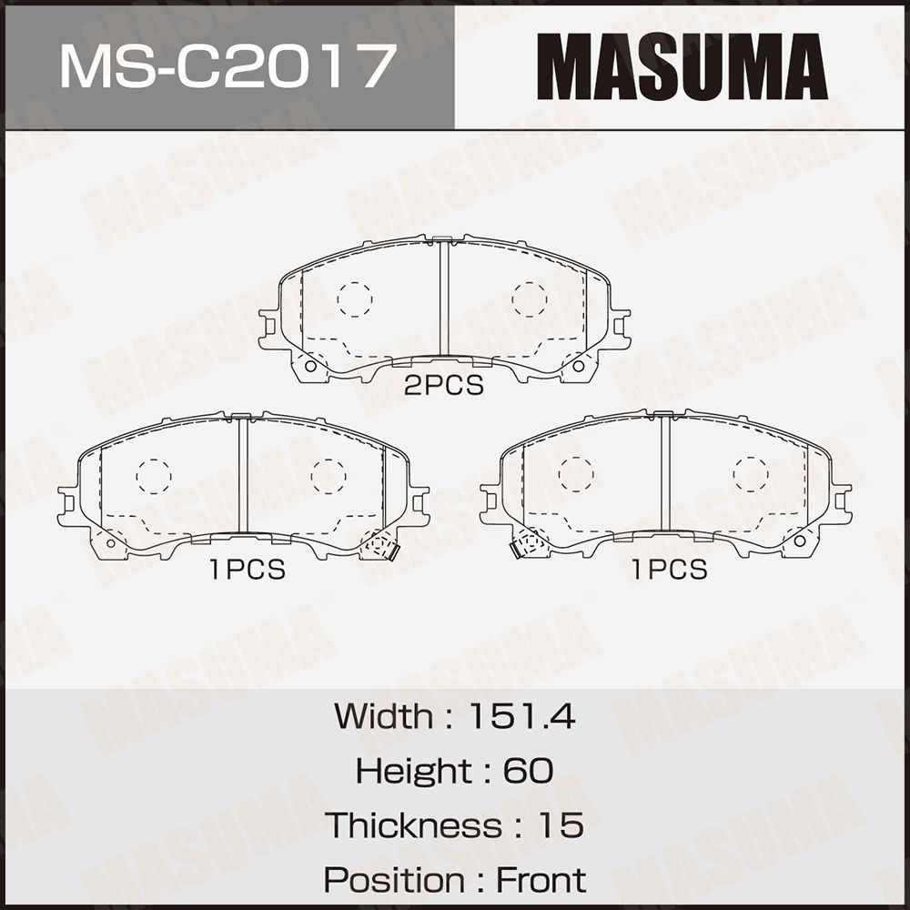 Колодки тормозные дисковые передние MASUMA MS-C2017 NISSAN X-Trail