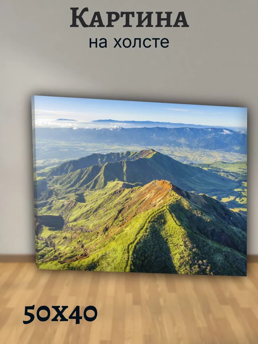 Картина Постер 40х50 Природа Горы Река Эстетика