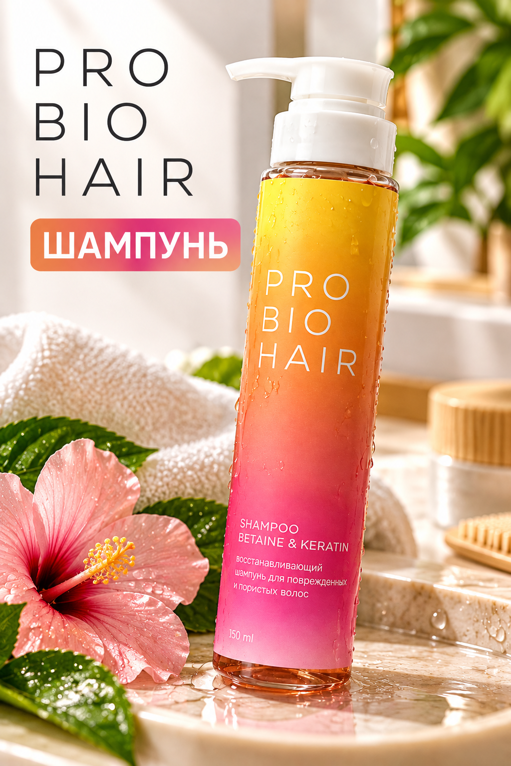 Шампунь восстанавливающий Levrana PRO BIO HAIR с кератином, 350 мл