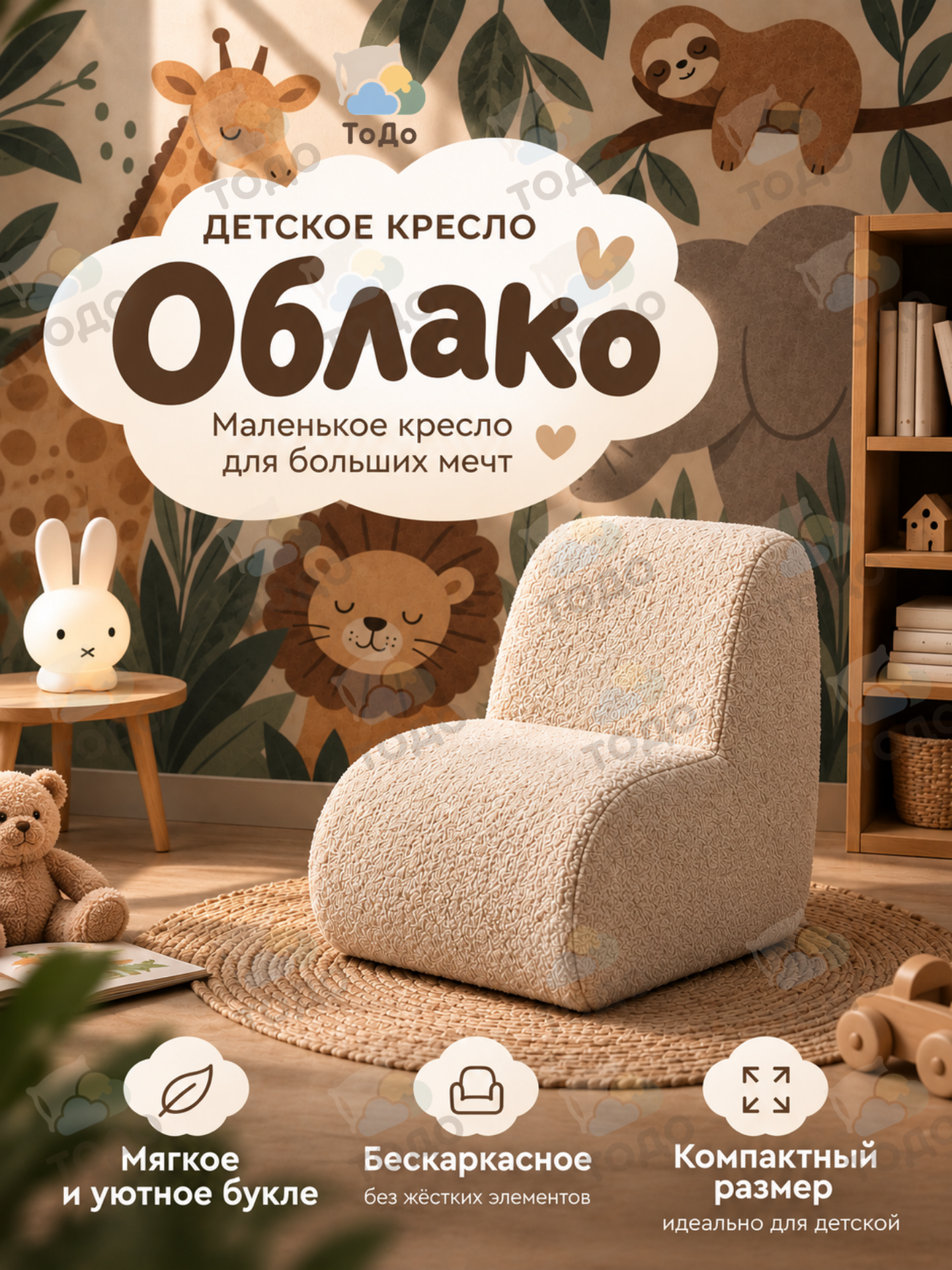 Кресло детское мягкое бескаркасное