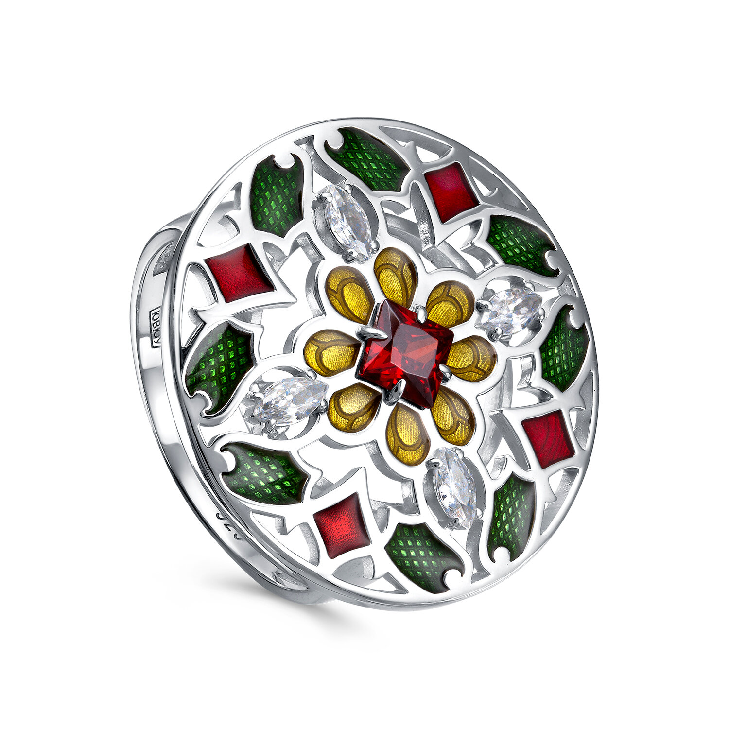 Кольцо KABAROVSKY, серебро, 925 проба, фианит