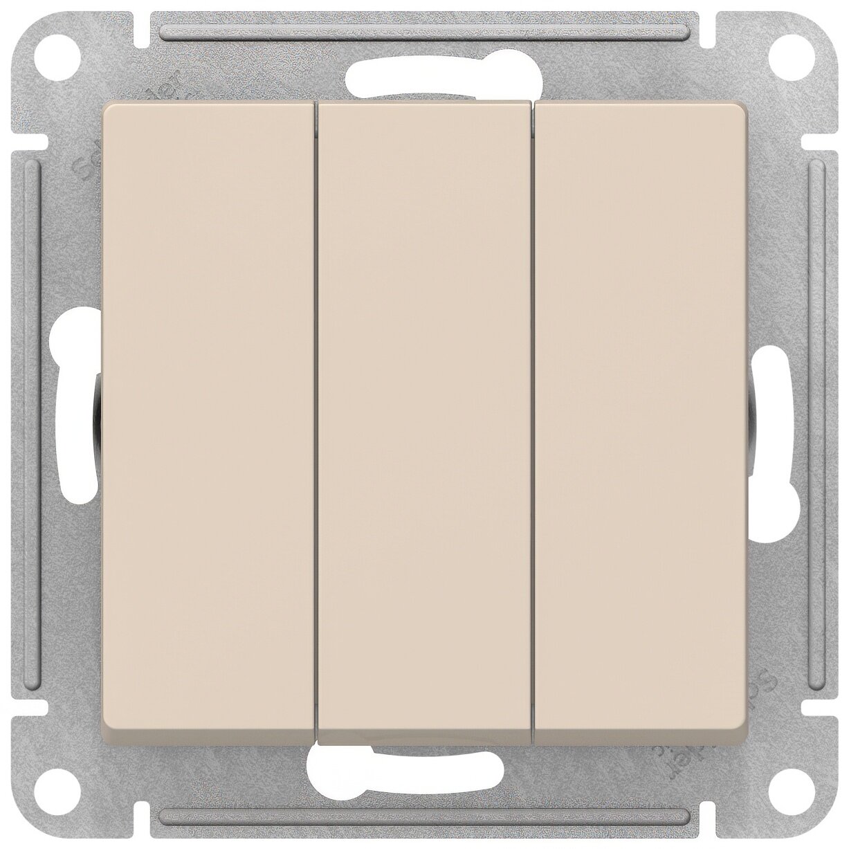 Выключатель 3-клавишный Schneider Electric Atlas Design бежевый