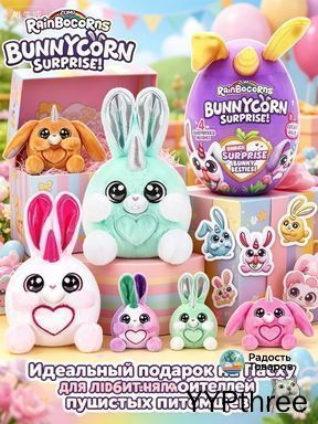 Плюшевое яйцо-игрушка Zuru Rainbocorns Bunnycorn