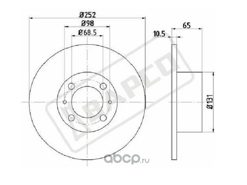 Диск тормозной перед Bapco BD0002