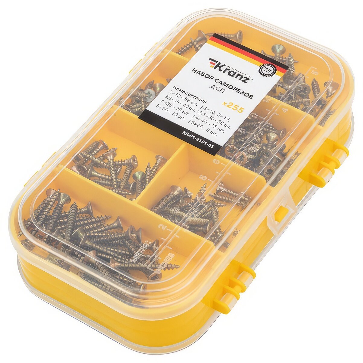 Набор саморезов для ДСП KRANZ 255 шт. KR-01-3101-05