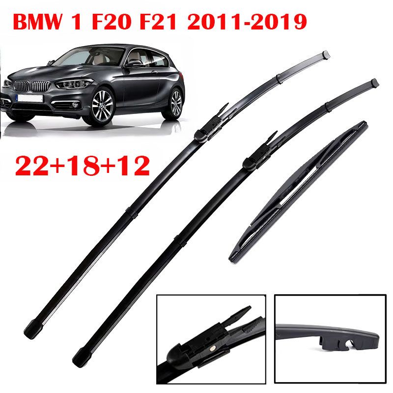 Комплект передних и задней щеток стеклоочистителя BMW 1 F20 F21 2011-2019 22+18+12 дюймов