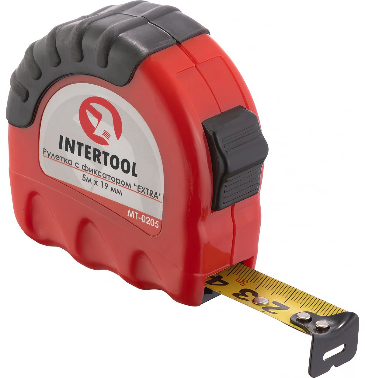 Рулетка с фиксатором INTERTOOL EXTRA 5 м х 19 мм MT-0205