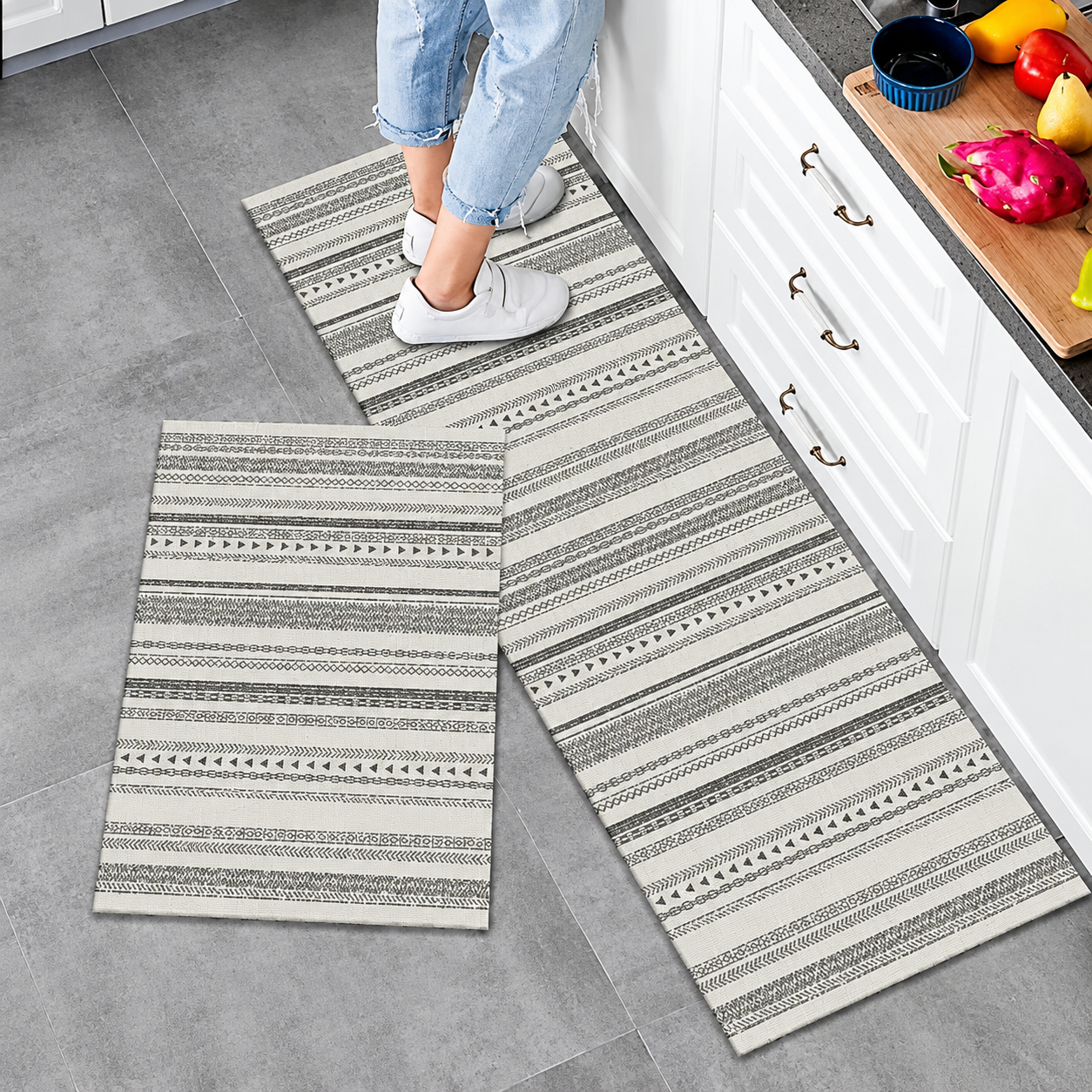 Коврик для кухни на пол (2 шт.) в "Скандинавском стиле" 40х60+40х120см