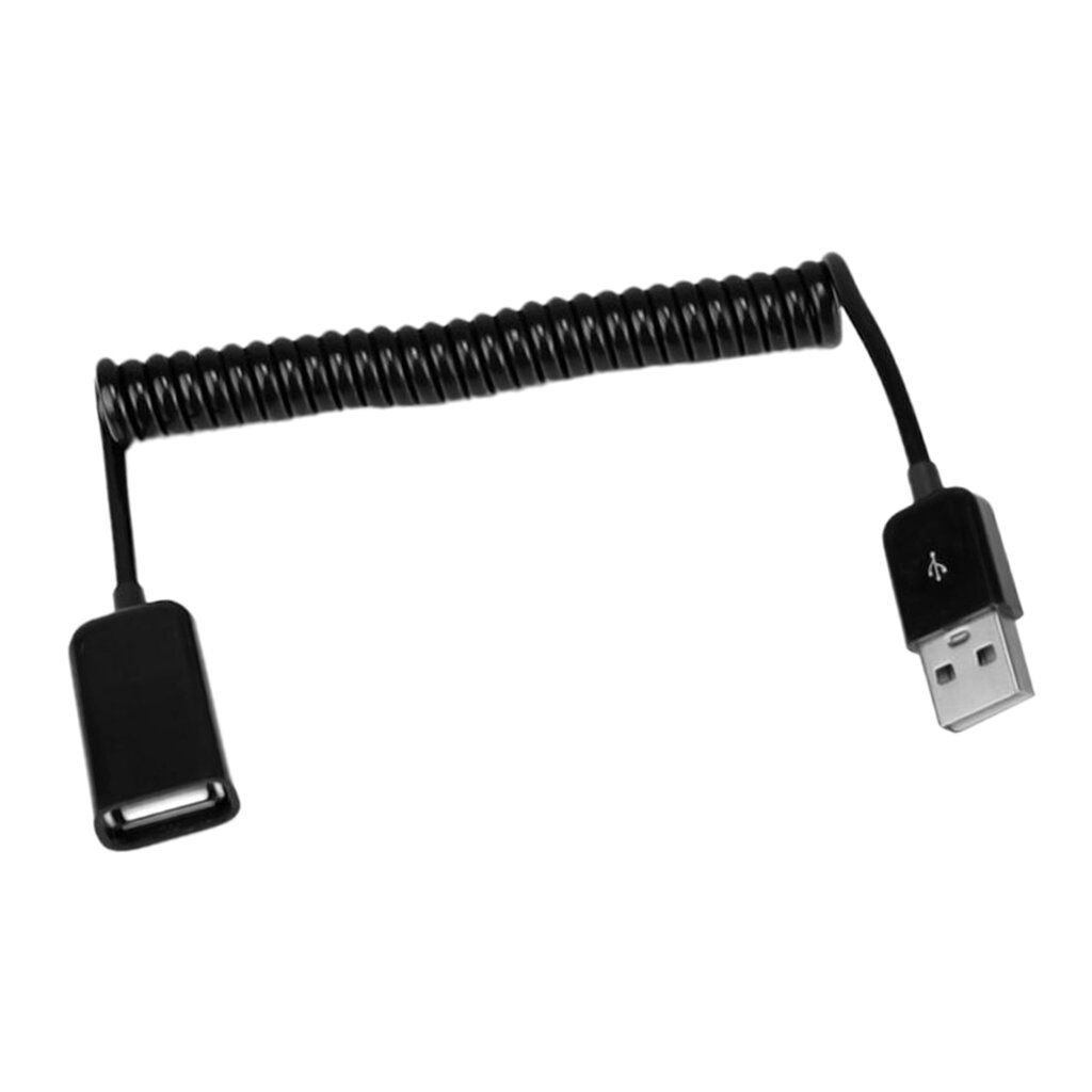 Кабель USB Male-USB Female 2.0 Type A с удлинительной пружиной и выдвижным кабелем 1M