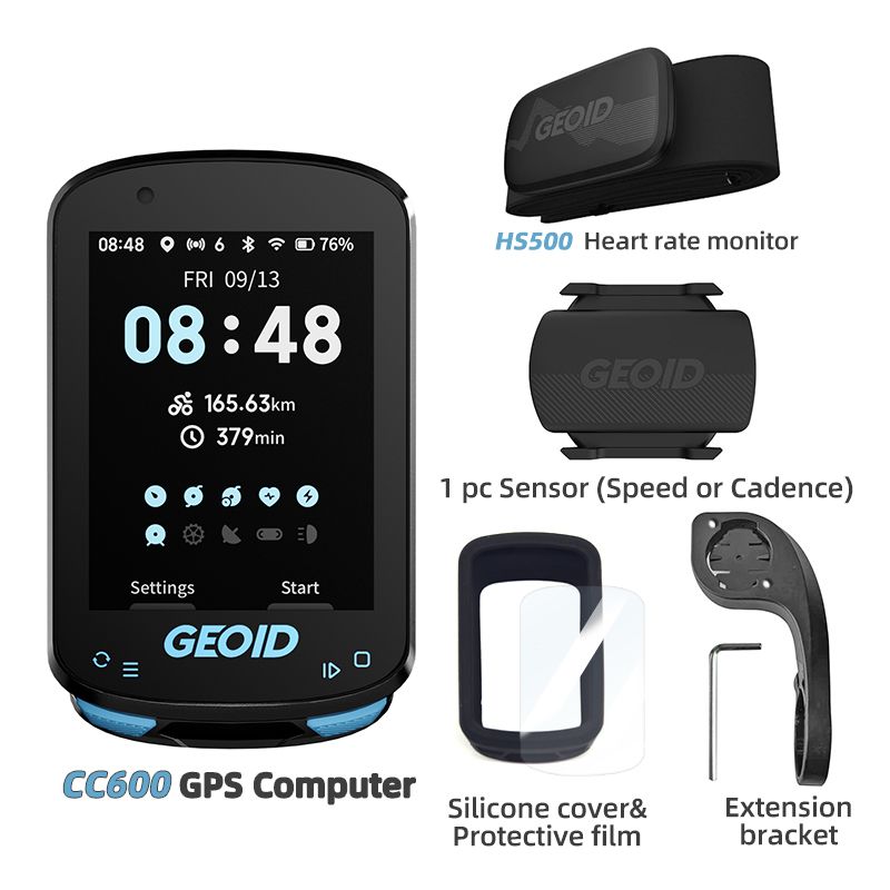 GEOID CC600 Велосипедный компьютер беспроводной водонепроницаемый IPX7 с зарядным 2,4 - дюймовым жидкокристаллическим дисплеем
