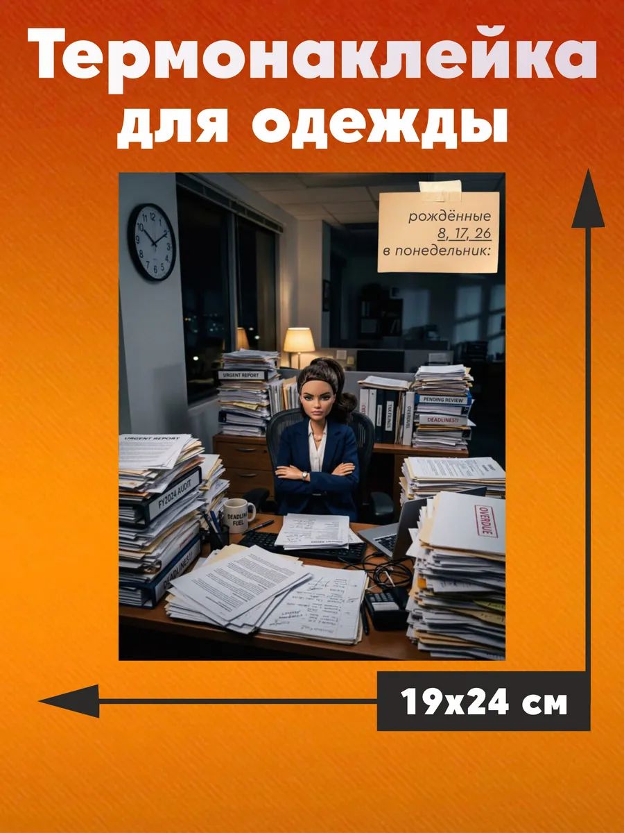 Термонаклейка на одежду Барби