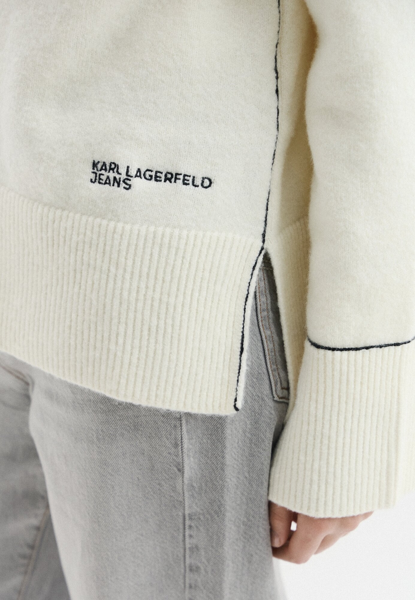 Джемпер KARL LAGERFELD JEANS, 1 шт., размер XS, бежевый — фото 1