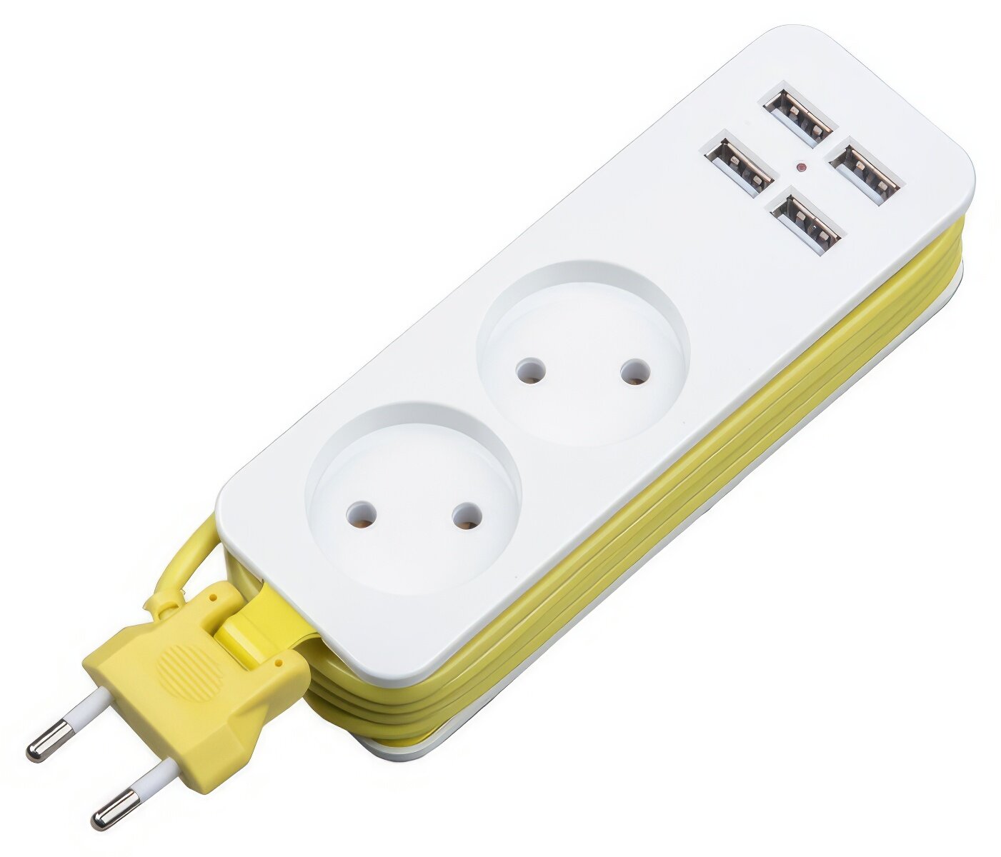 Удлинитель с USB UNIEL S-CT2-1,5U корпус белый шнур зеленый
