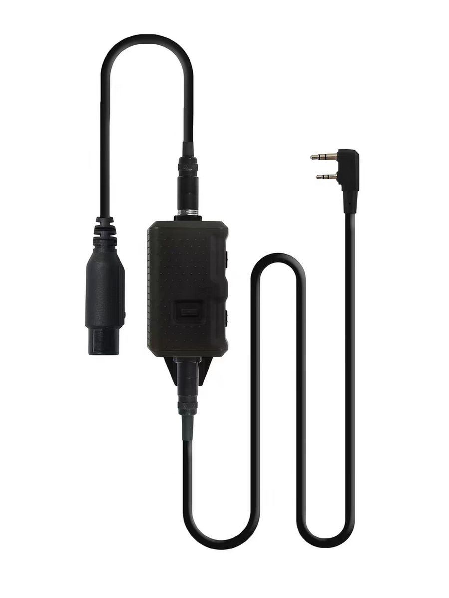 Адаптер подключения кнопки PTT V20/V60 c радиостанциям Kenwood / BAOFENG к Активные тактические стрелковые наушники FMA FCS AMP