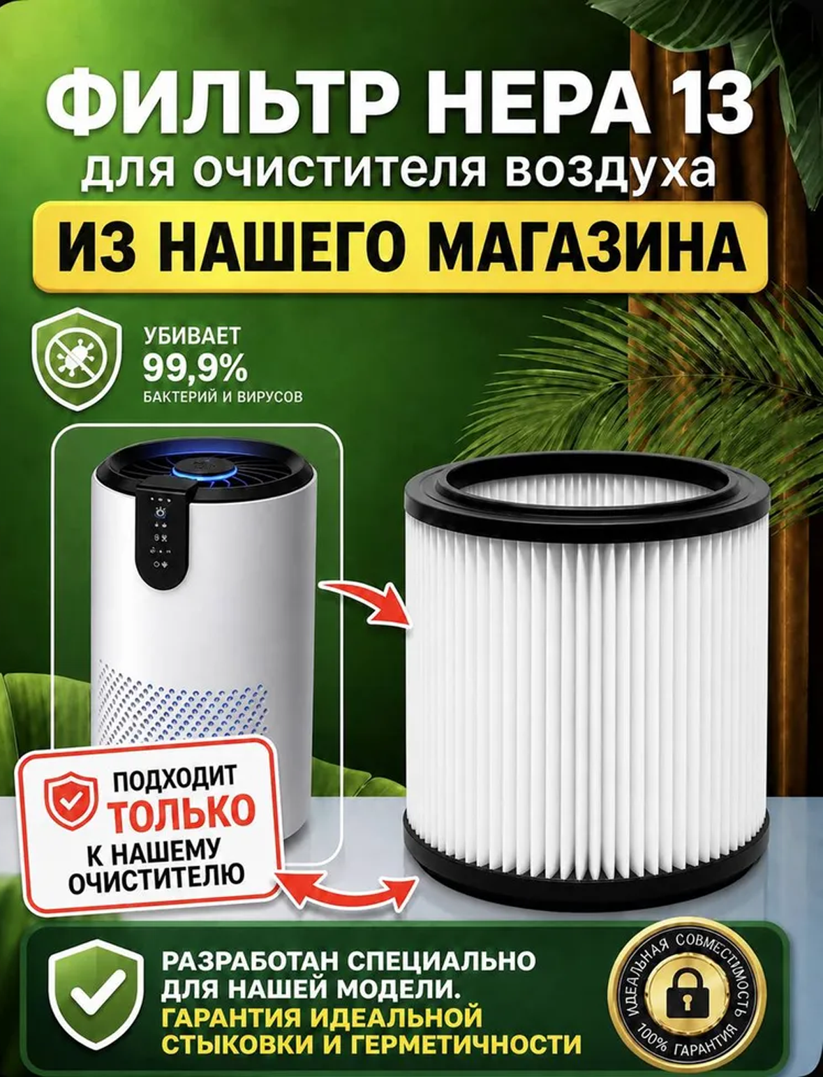 Фильтр для очистителя воздуха, нера Н13