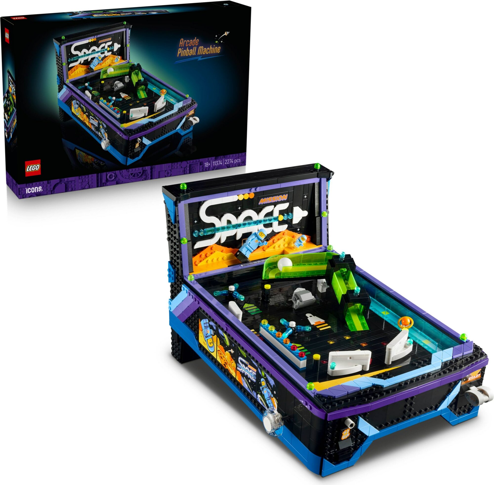 Конструктор LEGO Icons 11374 Игровой автомат: пинбол, 2274 детали