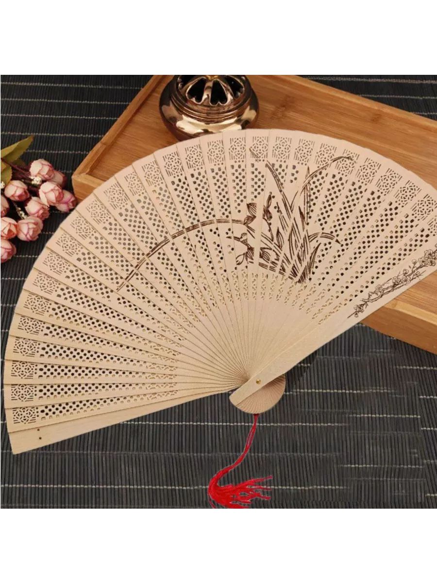 Веер складной деревянный, Рандомно