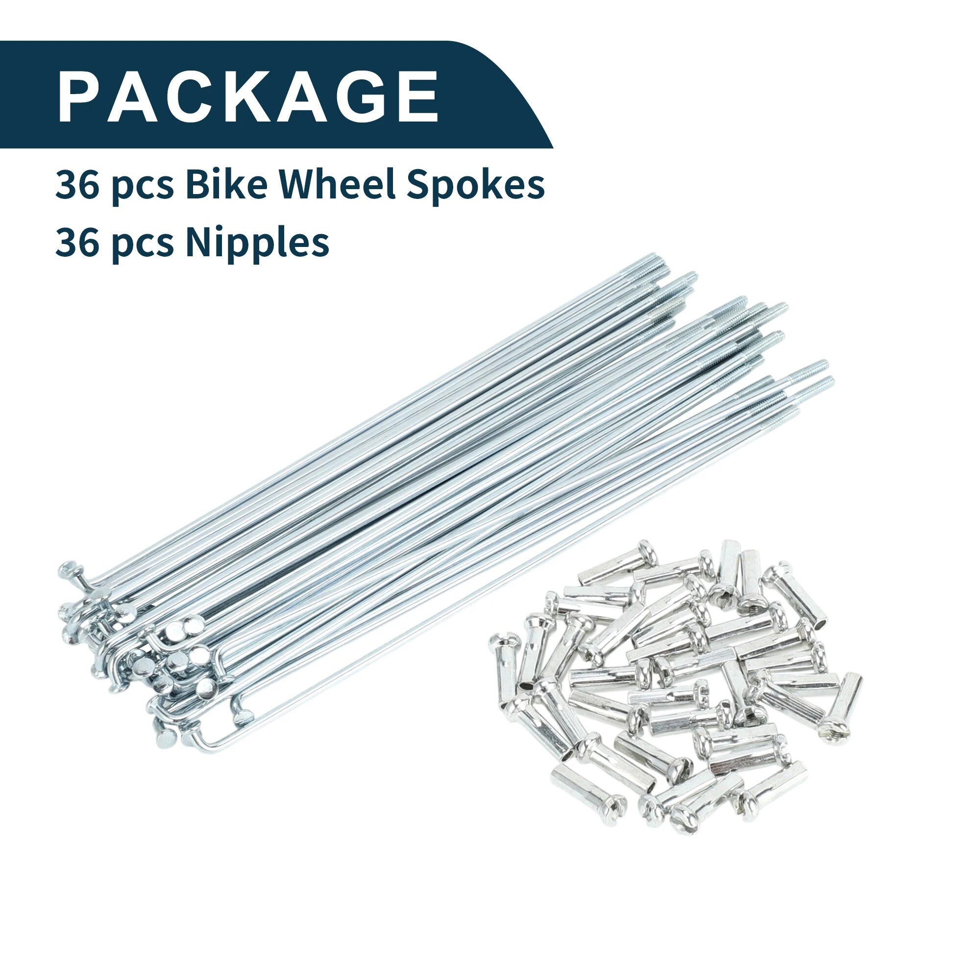 Спицы X Autohaux 14G 125-205 мм серебристые 36pcs-138mm