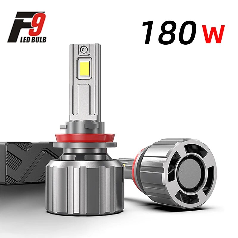 2PC F9 180W H11 H4 Светодиодная лампа для фар Canbus High Power Turbo Led Lamp H7 H8 9005 Hb3 Hb4 H7