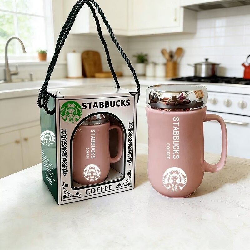 Кружки Starbucks coffee, кофейные кружки, керамические кружки силиконовой крышкой 450ml
