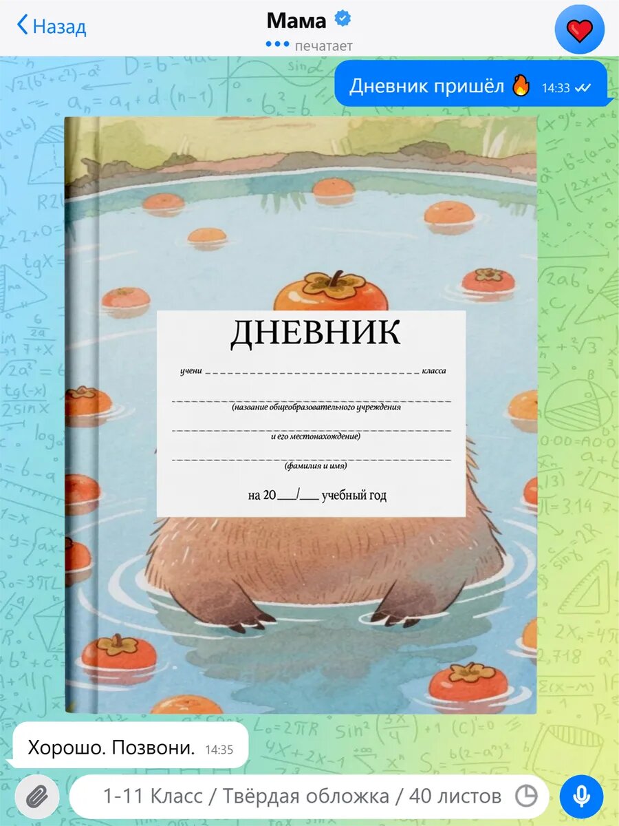 Школьный дневник с принтом Хоккей