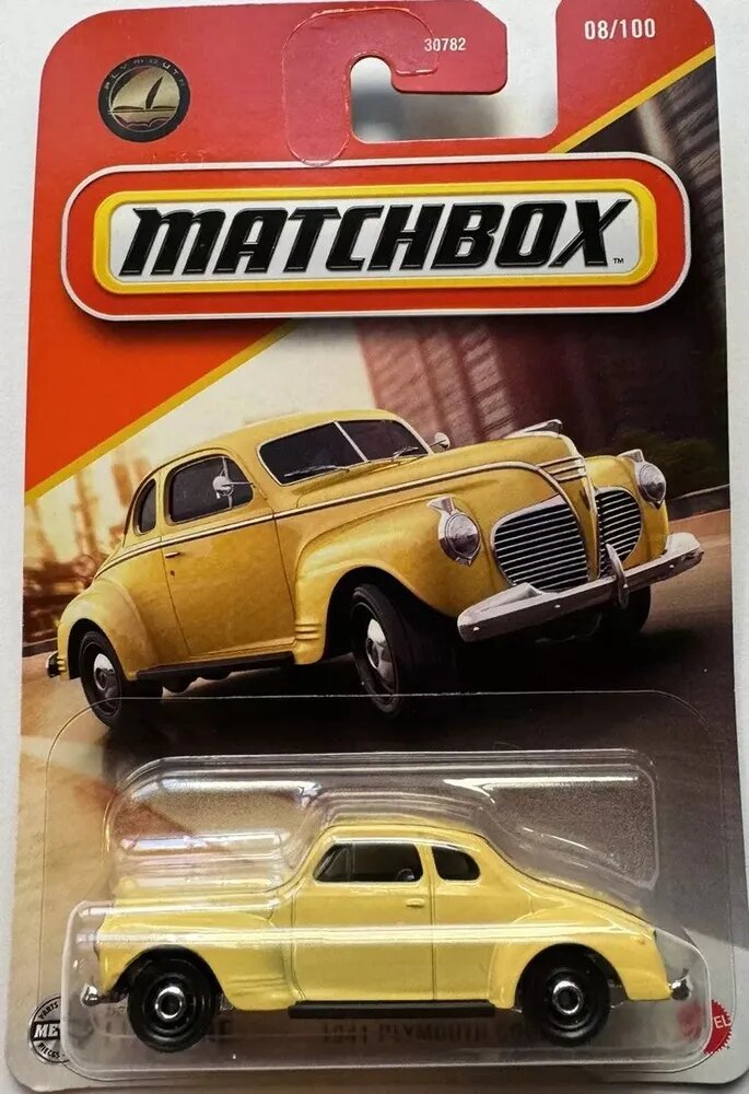 Машинка Matchbox 2025 30782-1941 Plymouth Coupe, металл, масштаб 1/64, желтая