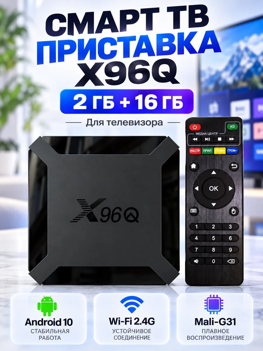 Смарт ТВ приставка Android 10 Wi-Fi для телевизора