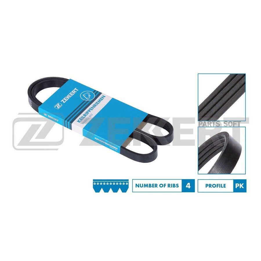 Ремень поликлиновой 4PK715 Zekkert Renault Logan 04-, Sandero 07-, Chevrolet Aveo (T25_) 06-, Daewoo Matiz (M100, M KR4PK715 ZEKKERT KR4PK715 | цена за 1 шт