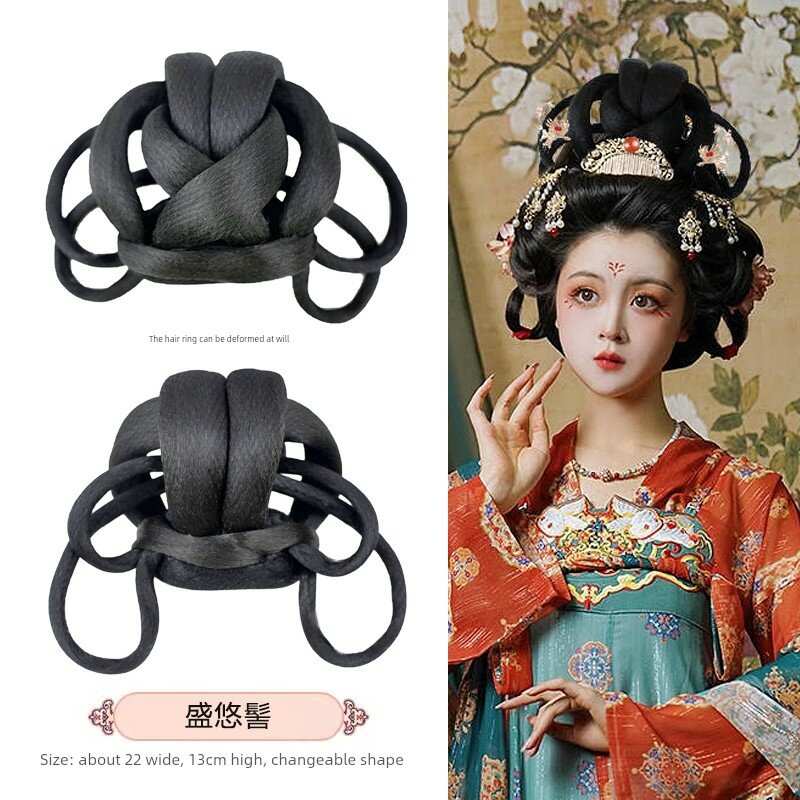 Одиночный парик с цветущей косой для ханфу, традиционный аксессуар в стиле тан-динг