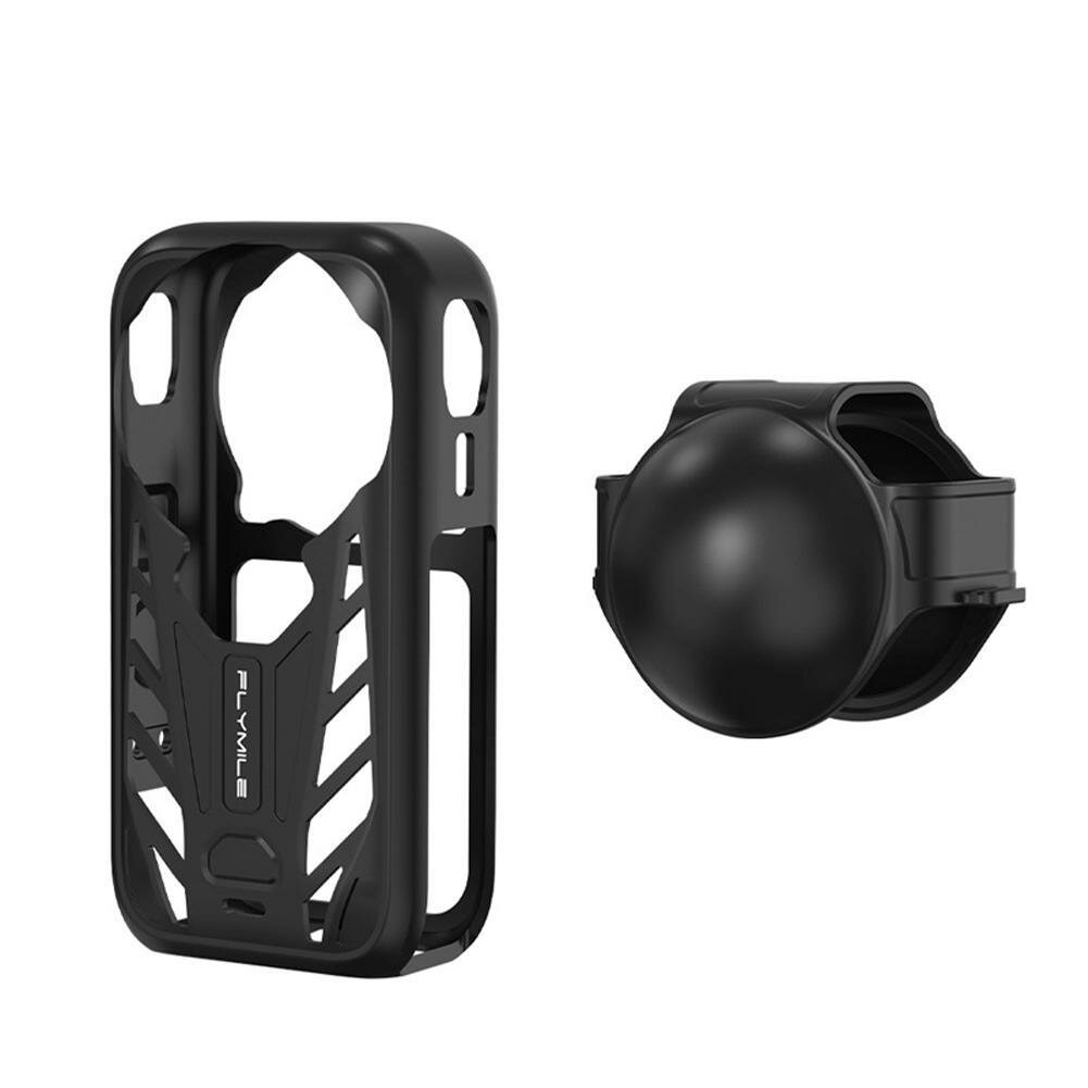 Чехол для камеры Insta360 X6, силиконовый, черный, с крышкой объектива
