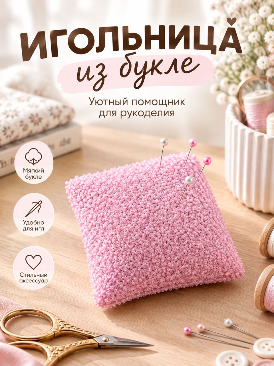 Игольница мягкая из букле