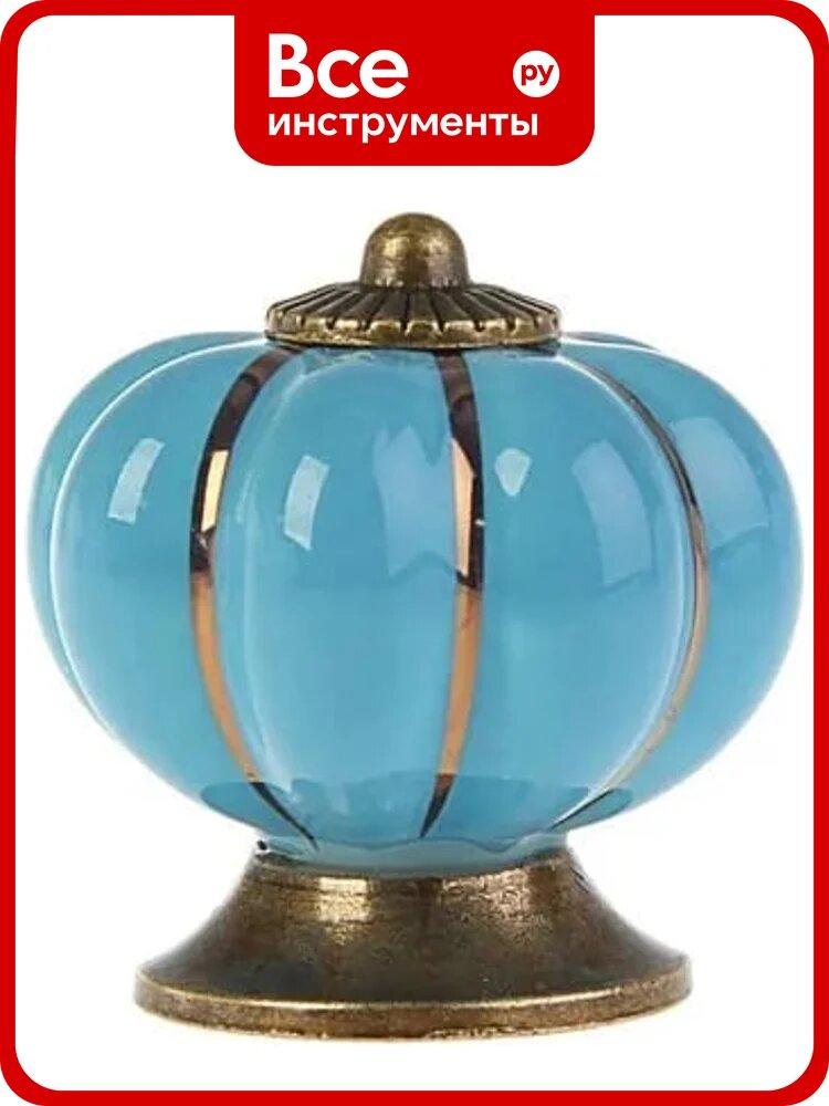 Ручка-кнопка тундра Ceramics 001, керамическая, синяя 2768099