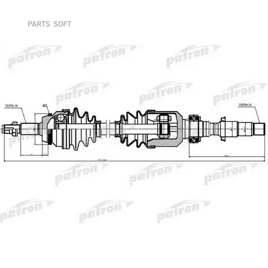 Полуось прав LEXUS: RX330, RX350 04-09 \ TOYOTA: CAMRY 02-06, HIGHLANDER 01-07, SOLARA 04-08 3.0\3.3 от официального дистрибьютора, PATRON, артикул PDS6272