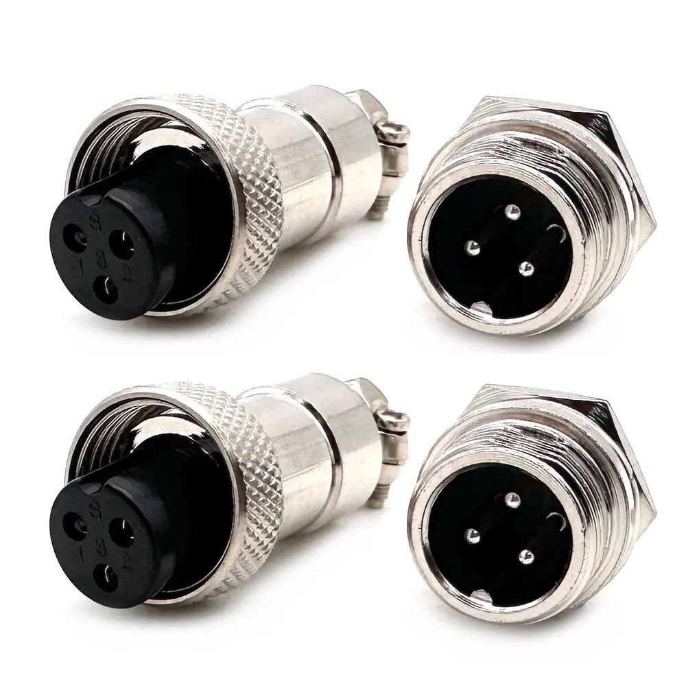 Разъем GX12M-3B штекер 3pin, GX12M-3A гнездо 3pin, 2 комплекта