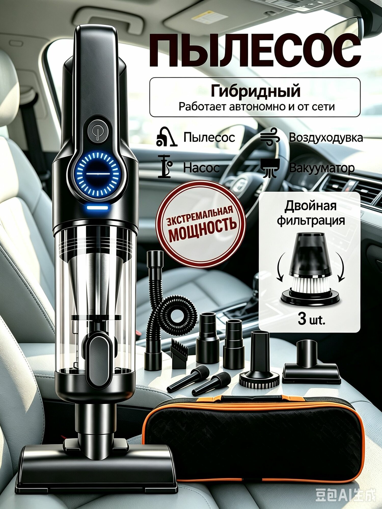 Пылесос для автомобиля беспроводной/проводной мощный автомобильный ручной мини пылесос