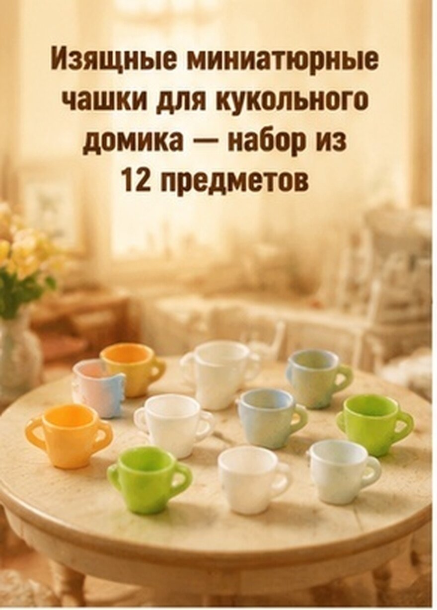 12 Шт Миниатюрные Чайные Чашки Игровой Домик Декоративные Аксессуары 1 00X1 00X1 00Cm
