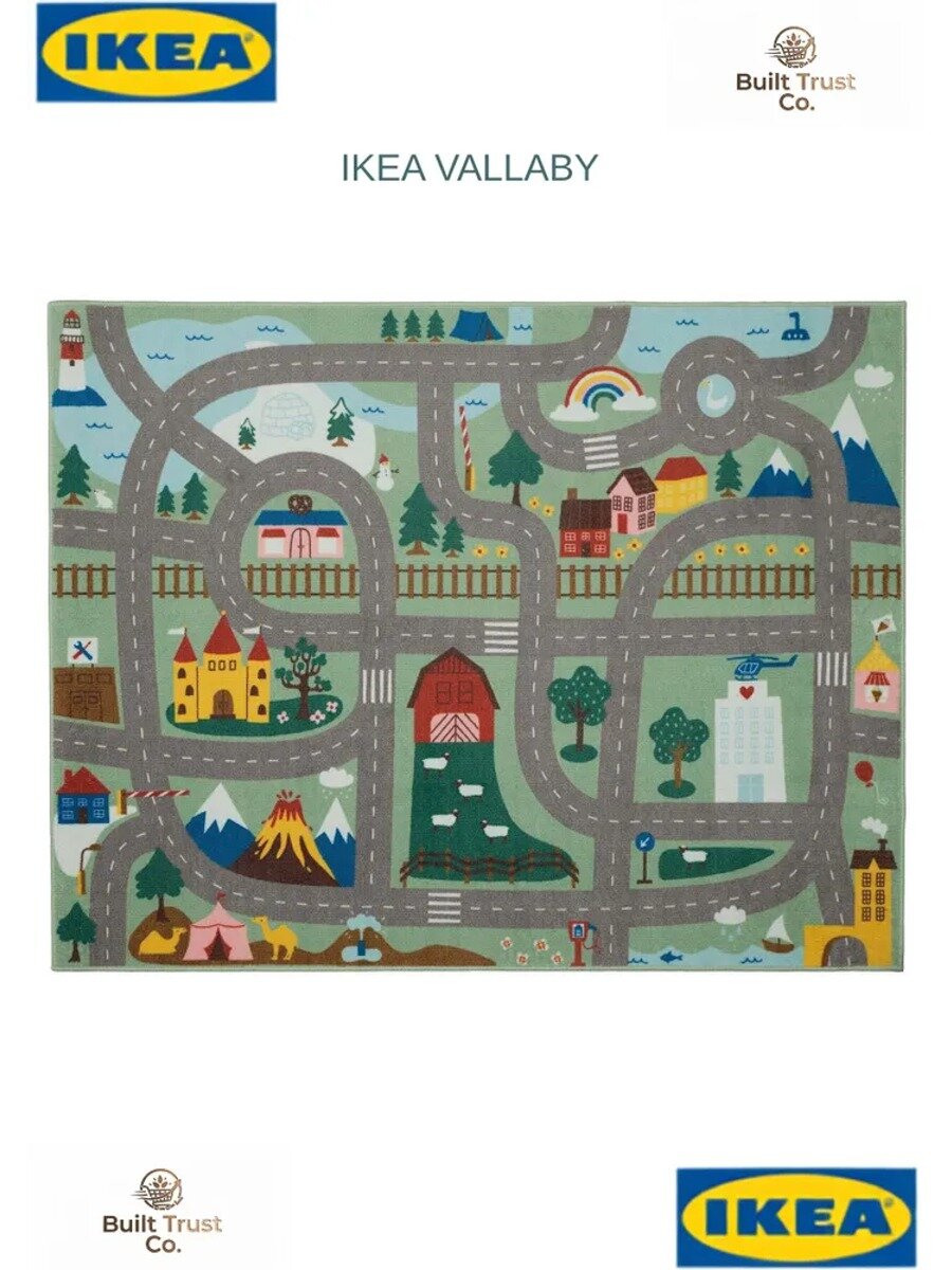 IKEA Ковер для детской 100x133 см, Форма ковра Прямоугольник