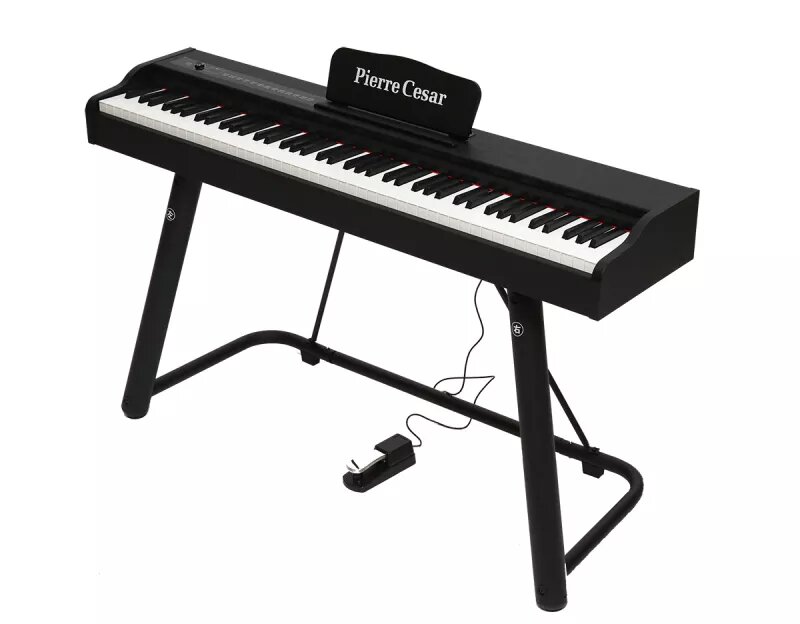 Цифровое фортепиано Pierre Cesar M430E BK [88 клавиш, полновзвешенный молоточковый механизм, 128 тембров, запись, эффекты, 2х10 Вт громкоговорители, одиночная педаль, черный, без подставки]