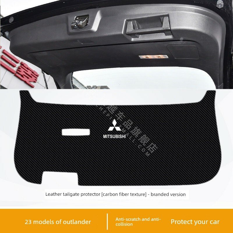 Прочный коврик для багажника Mitsubishi Outlander 2023-2026 с углеродным волокном и логотипом - защитный чехол