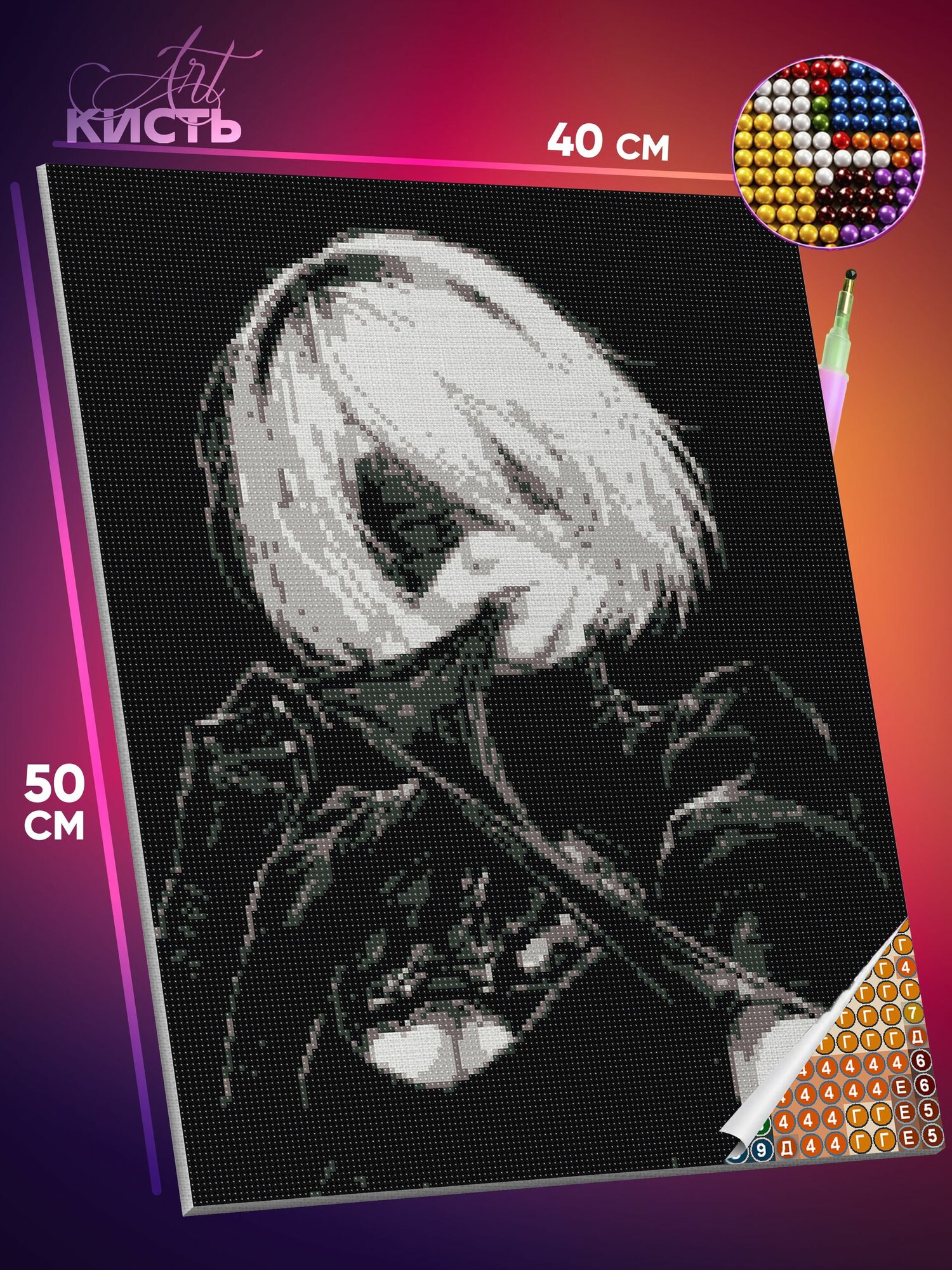 Алмазная мозаика на холсте с подрамником 40х50 Nier Игра 2B