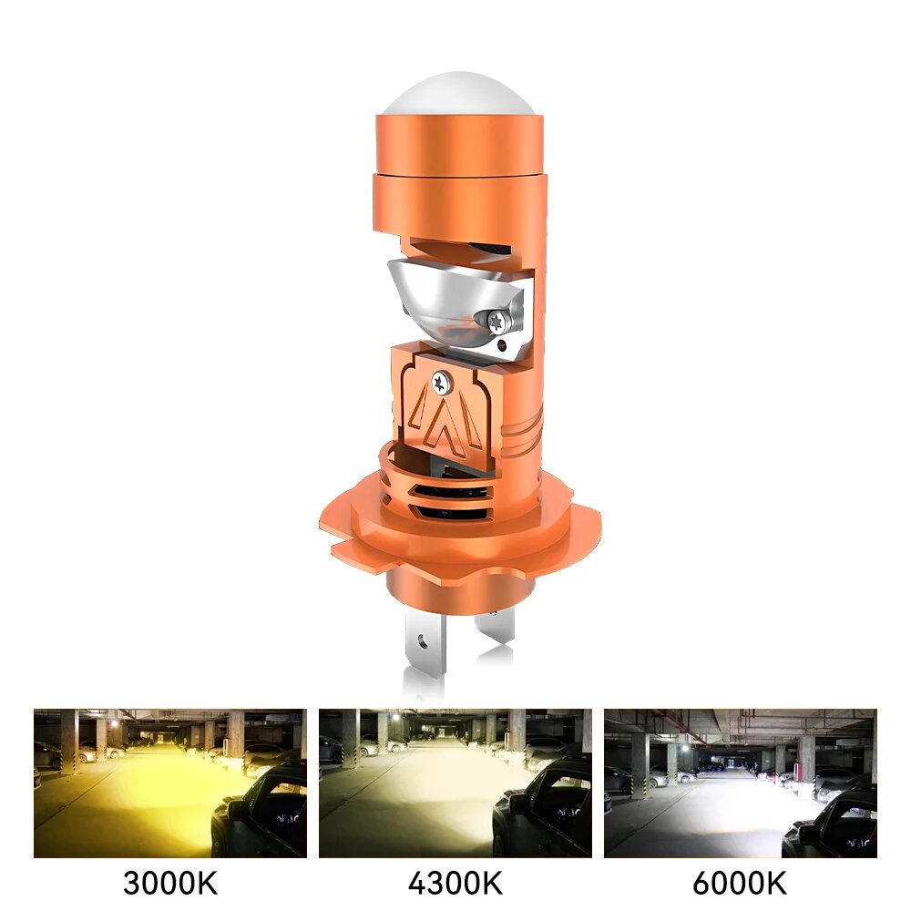 Светодиодные Лампы H7 Для Автомобильных Фар, 2000 Вт, 6000K/4300K/3000K, Мини-линза, 1pc H7
