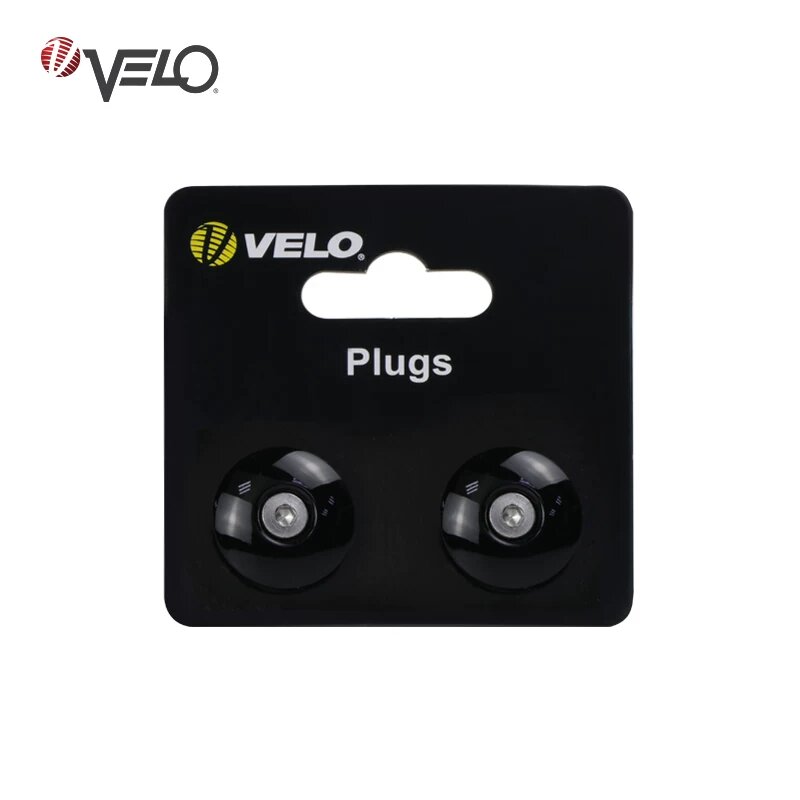 Набор заглушек для руля Velo VLP-137, пара черных для велосипедов на шоссе и фикс-гир, совместимые заглушки