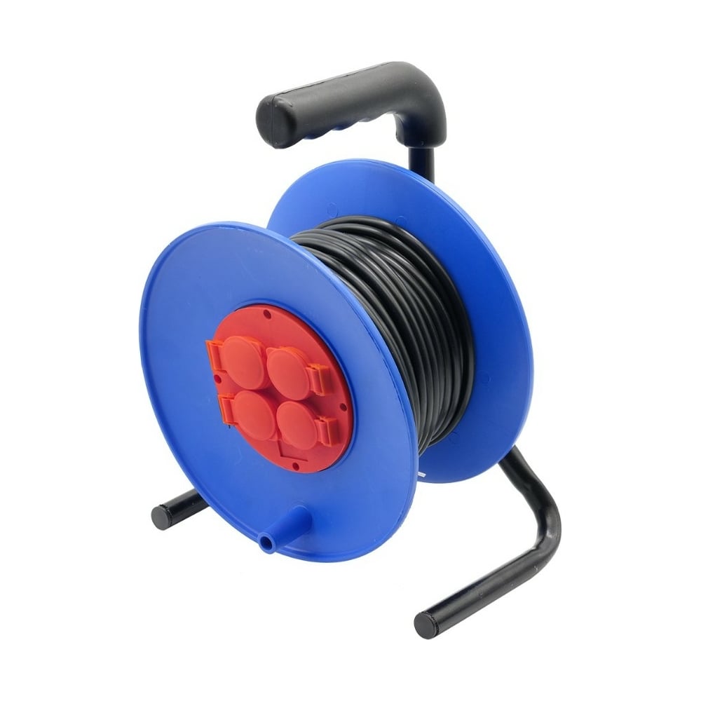 Силовой удлинитель Glanzen на катушке 4 гн. ПВС 3x2,5 IP44 арт. EC-50-011 00-00006575