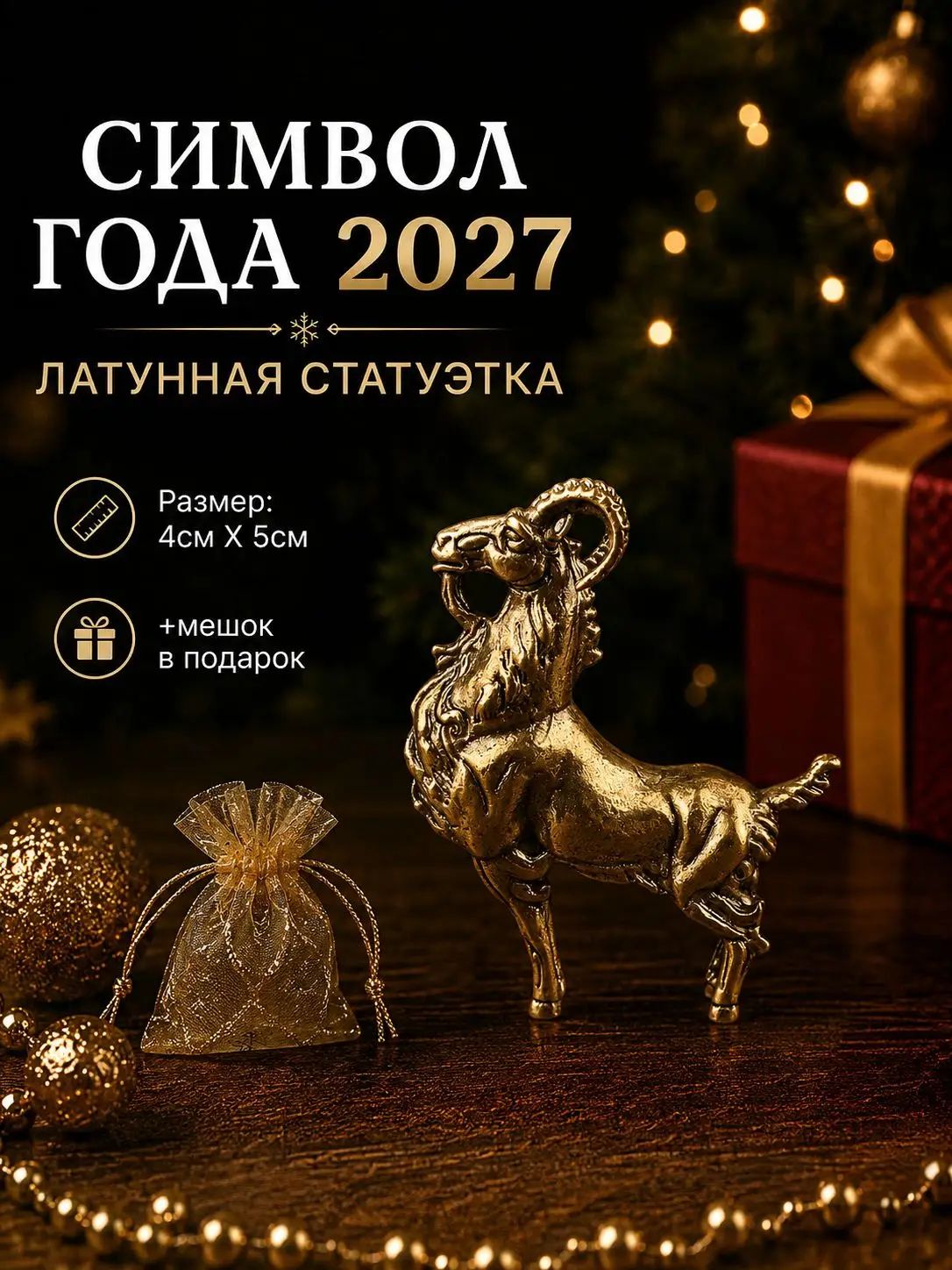 Сувенирная латунный, высота 5 см