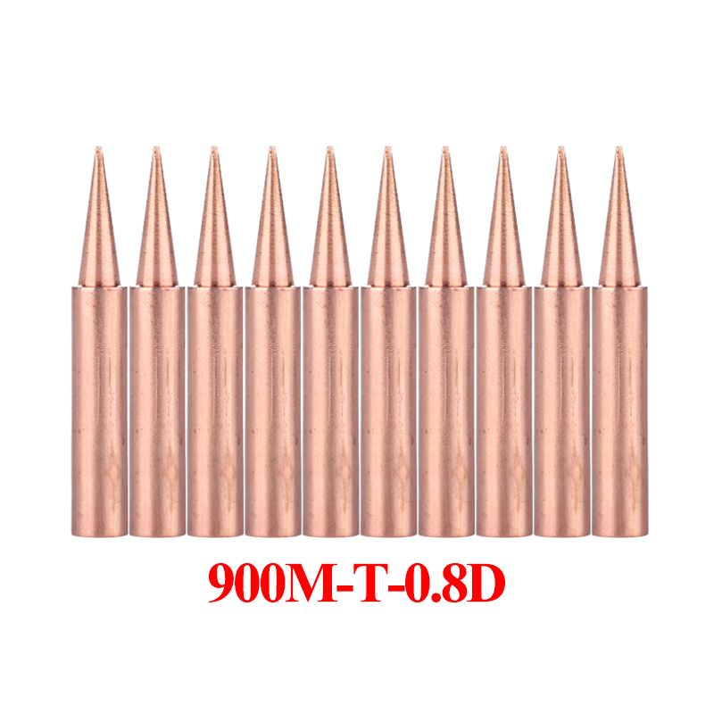 10 шт./лот 900M-T-0.8D, Медный наконечник паяльника, для паяльной станции 936 938 852D+