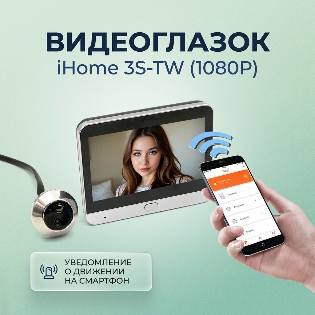 Беспроводной TUYA-WiFi видеоглазок в виде обычного Home 3STW