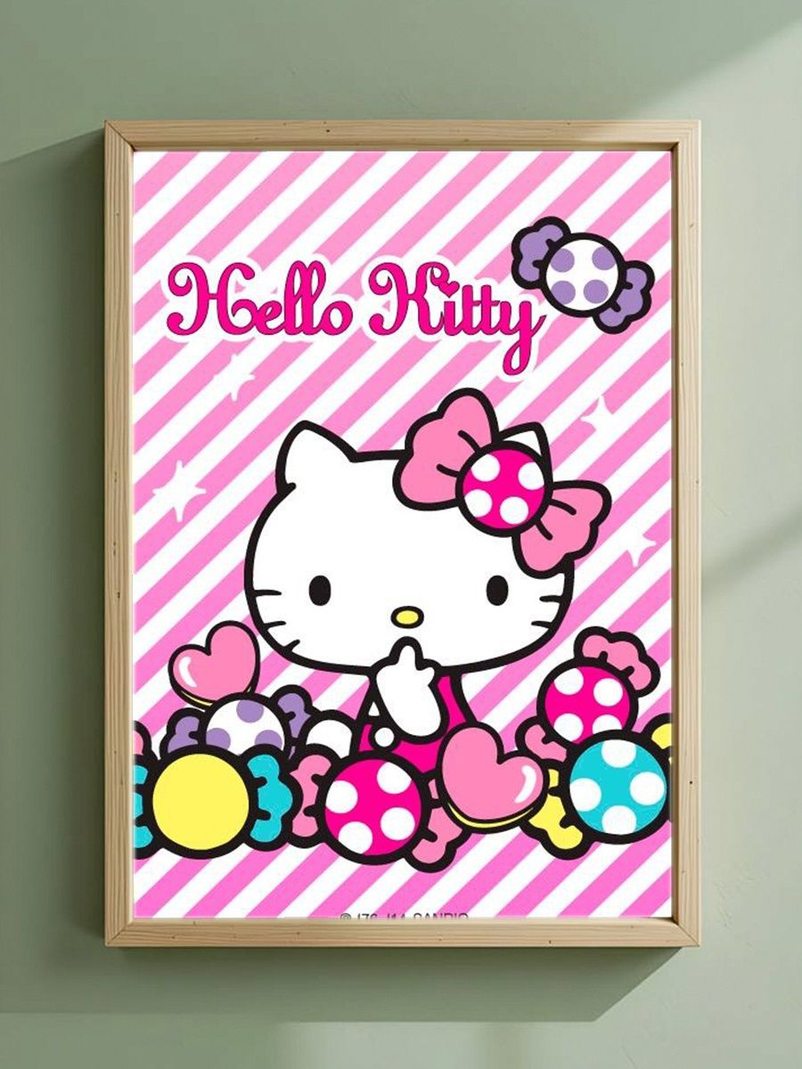 Постер, плакат на стену "Hello Kitty / Хеллоу Китти" 42 см х 29,7 см (А3), Без Рамы