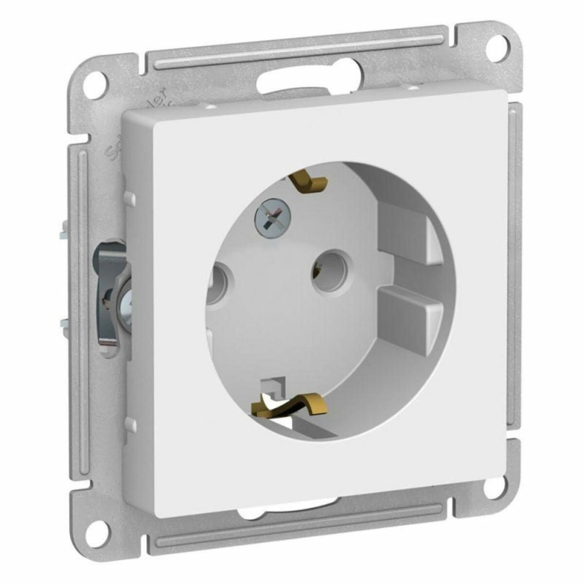 Розетка Schneider Electric AtlasDesign одноместная с заземлением 16А IP20 механизм скрытого монтажа, белая (ATN000143), 20шт.